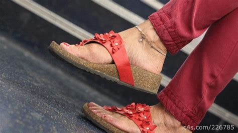 Candid Shoe Fetish Elegant Slippers Birkentrock And Wrinkled Matere Feet Woman Feet Worship