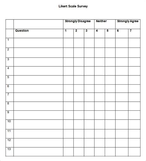 Blank Questionnaire Template