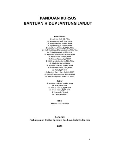 Buku Panduan Acls Perki Cetakan 2021 Hal 2 Pdf