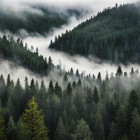 Gorgeous Pine Tree Photos Featuring Detailed Forest Environments Premium Ai Generated Image