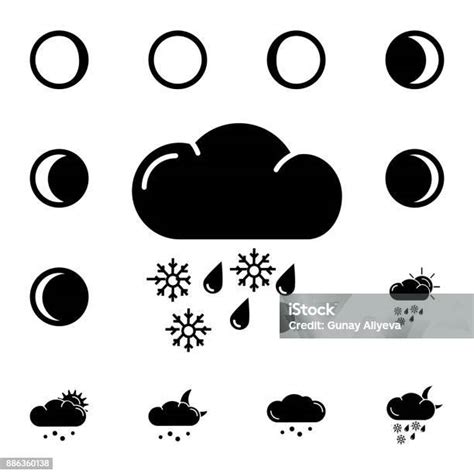 진눈깨비 아이콘입니다 날씨 기호 아이콘의 집합입니다 웹 아이콘 프리미엄 품질 그래픽 디자인입니다 표지판 개요 기호 컬렉션 웹 디자인 웹사이트 모바일 응용 프로그램에 대 한