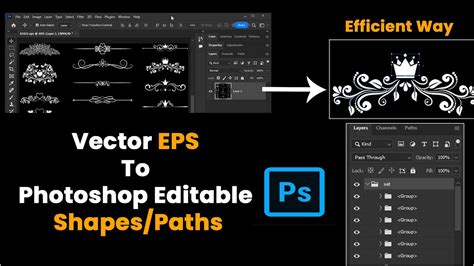 Vector EPS to Photoshop Editable Shape/Path | Very Fast and Easy Method | SVG to PSD - YouTube