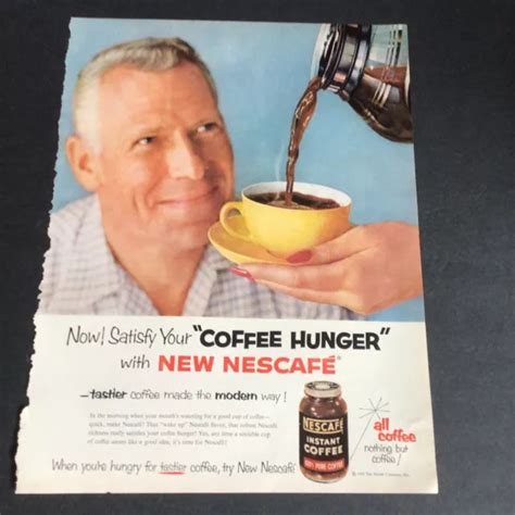 Vintage Nescafe Instant Coffee Ad Magazine Clipping Mcm 1955 Decor £11