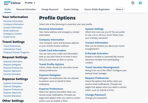 Setting Up Your Concur Profile For Travel And Expense Users Finance Training