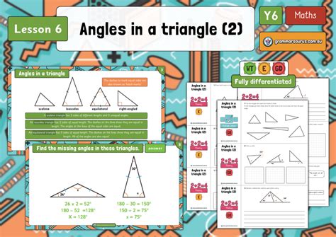 Year 6 Properties Of Shape Angles In A Triangle 2 Lesson 6 Grammarsaurus Australia