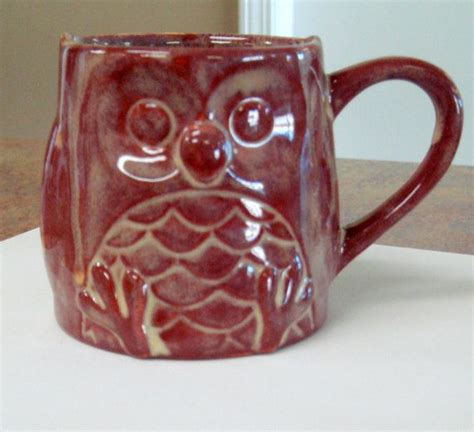 Owl Mug Hand Painted Ceramic