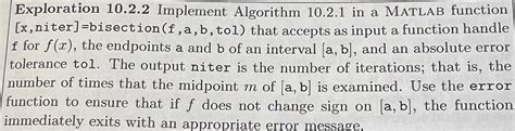 Solved Algorithm 1021 Bisection Method Let F Be A
