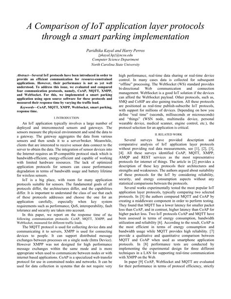 Pdf A Comparison Of Iot Application Layer Protocols Through A Smart