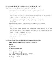 Numerical Methods Module Homework Docx Numerical Methods Module Homework B