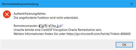 CredSSP Fehler Bei RDP Verbindungen Antary