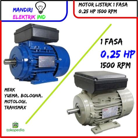 Jual Motor Listrik 1 Fasa 025 Hp 025 Hp 1500 Rpm Motor Induksi Dinamo