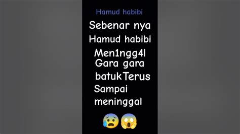 Hamud Habibi Meninggal Youtube