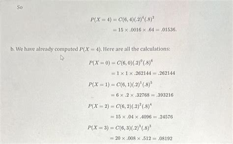 Solved In The Exercise X Is A Binomial Variable With N4