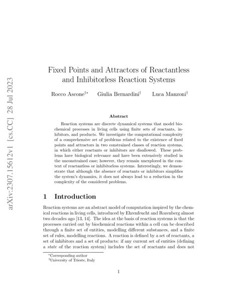 Fixed Points And Attractors Of Reactantless And Inhibitorless Reaction Systems Deepai