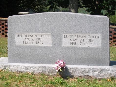 Lucy Bryan Cheek Monumento Find A Grave