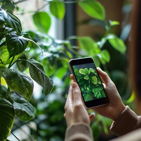A Person Using A Plant Care App To Monitor Indoor Garden Health