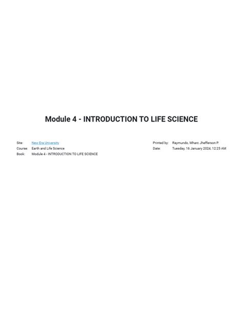 Module 4 Introduction To Life Science Pdf Metabolism Nutrition