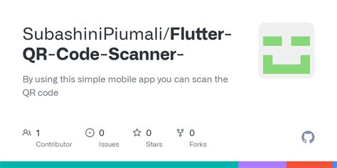 GitHub SubashiniPiumali Flutter QR Code Scanner By Using This Simple Mobile App You Can Scan