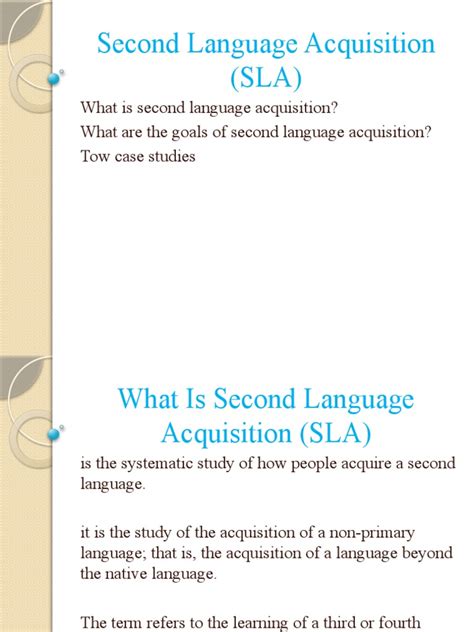 what is second language aquisition pdf second language acquisition