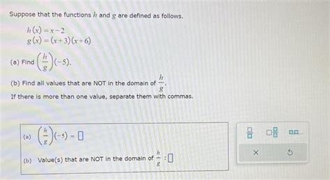 solved suppose that the functions h and g are defined as