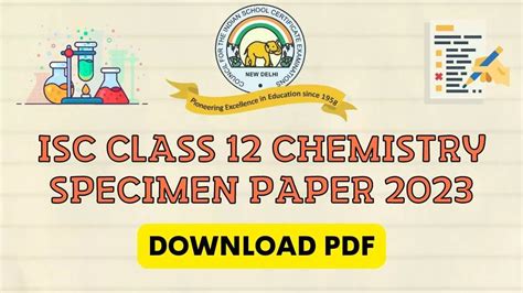 Isc Chemistry Specimen Paper 2023 Cisce Class 12 Chemistry Sample Paper Download Pdf