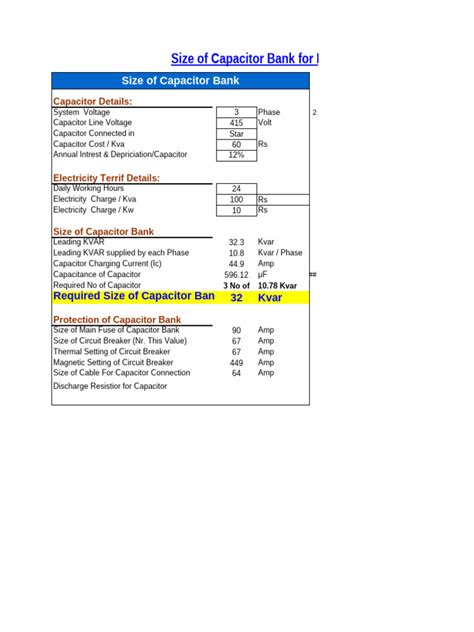 Size Of Capacitor For Power Factor Improvement 7724 Pdf