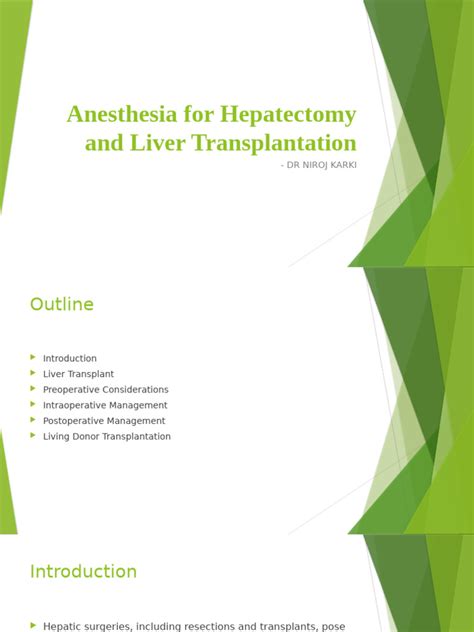 Anesthesia For Hepatectomy And Liver Transplantation Pdf Cirrhosis