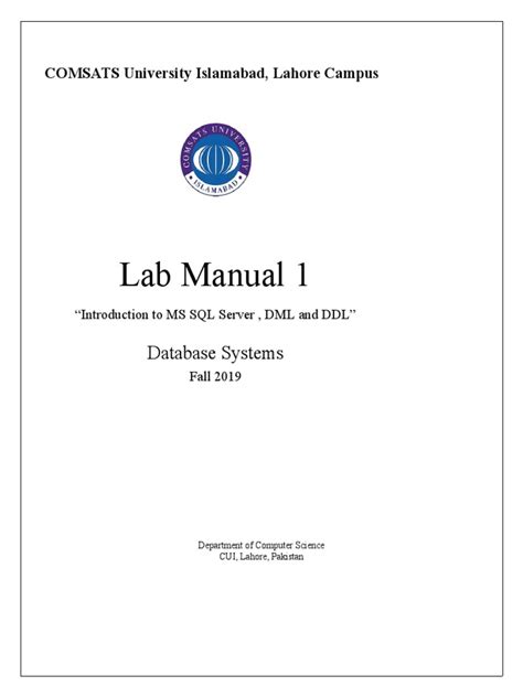Lab Manual Pdf Microsoft Sql Server Table Database