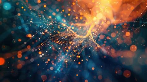 Big Data Flowing Through Futuristic Network Visualization Stock Image