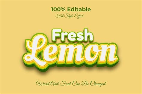 Premium Vector Fresh Lemon Editable Text Effect Template