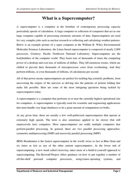 supercomputers pdf supercomputer areas of computer science