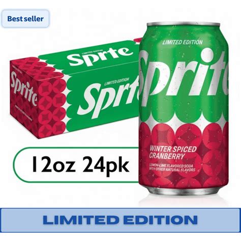 Sprite Zero Sugar Winter Spiced Cranberry Citrus Berry Soda Pop 12 Fl