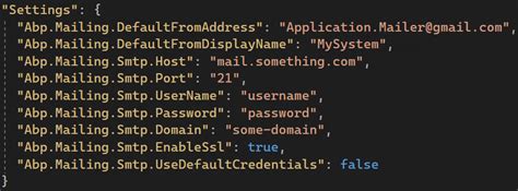 abp mailing smtp password is null or empty microservices template