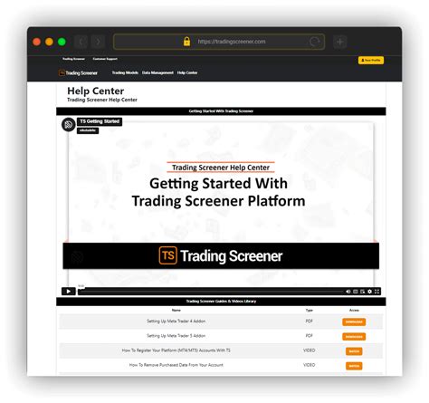 Trading Models Data Catalog Trading Screener