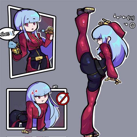 Adeptspillbox Kula Diamond The King Of Fighters Girl Adept Annoyed Ass Bent Over Blue