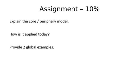 Assignment 10 Explain The Core Periphery Model