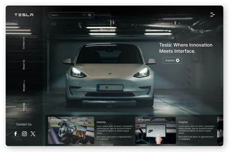 simple ui tesla web design figma