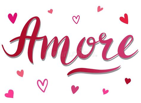 Quote That`s Amore That`s Love In Italian Stock Illustration