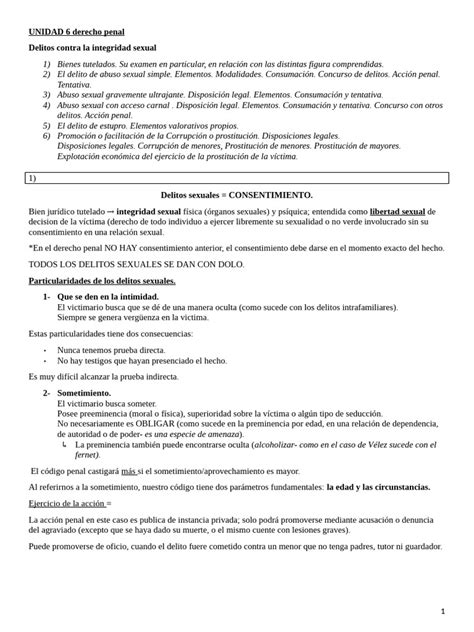 Unidad 6 Derecho Penal Delitos Sexuales Pdf