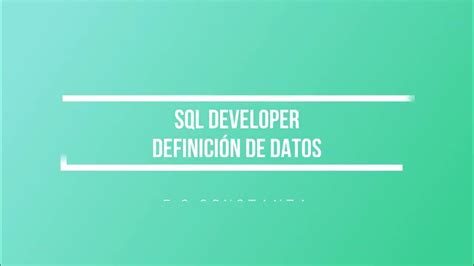 ejemplo con sqldeveloper youtube