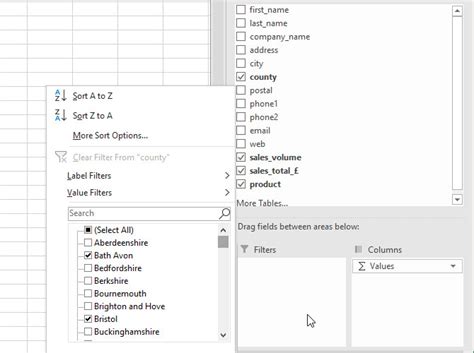 cách tạo pivot table để phân tích dữ liệu trong excel
