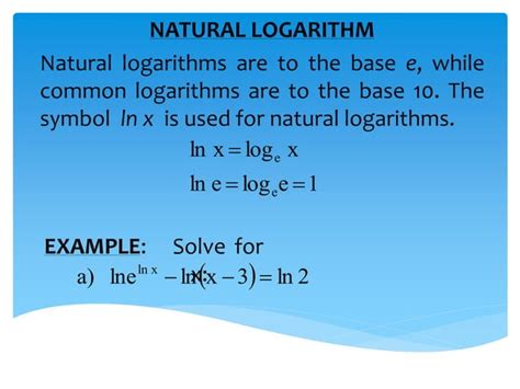 Exponential And Logrithmic Functions Pptx Physics Science
