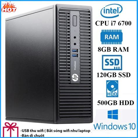 Case Máy Tính Để Bàn Máy Tính Văn Phòng HP ProDesk 400G3 Cấu Hình Core i7 6700 Ram 8GB SSD
