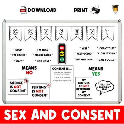 Sex And Consent Bulletin Board School Decor Physical Health Display Printable Poster