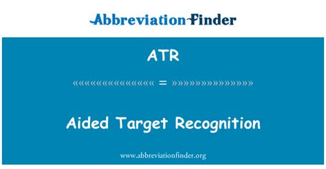Atr Definición Reconocimiento Objetivo Asistido Aided Target Recognition