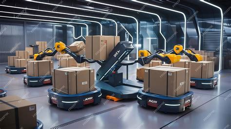 premium photo widely used parcel sorting robot system using amr agv