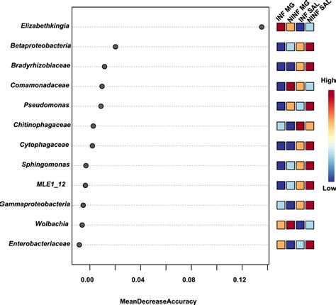 the random forest classifier was used to determine the association of