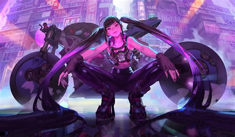 Cyberpunk Girl Bike 4k Artwork Wallpaperhd Artist Wallpapers4k