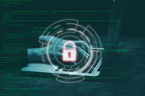 Hacker Hand Using Keyboard Typing Bad Data Into Laptop Computer Online System Stock Image