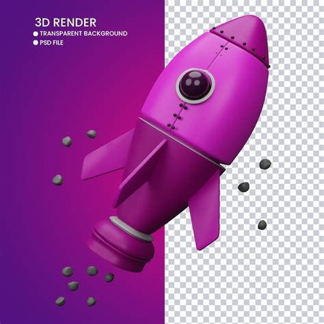Premium Psd 3d Rendering Of Cute Rocket